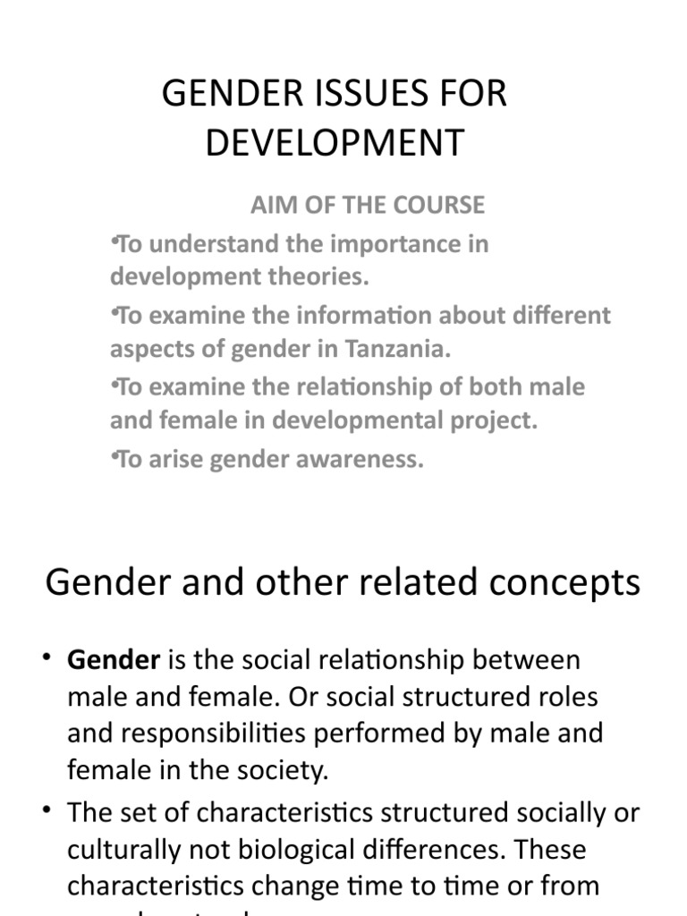 Gender Issues For Development | PDF | Gender | Gender Studies