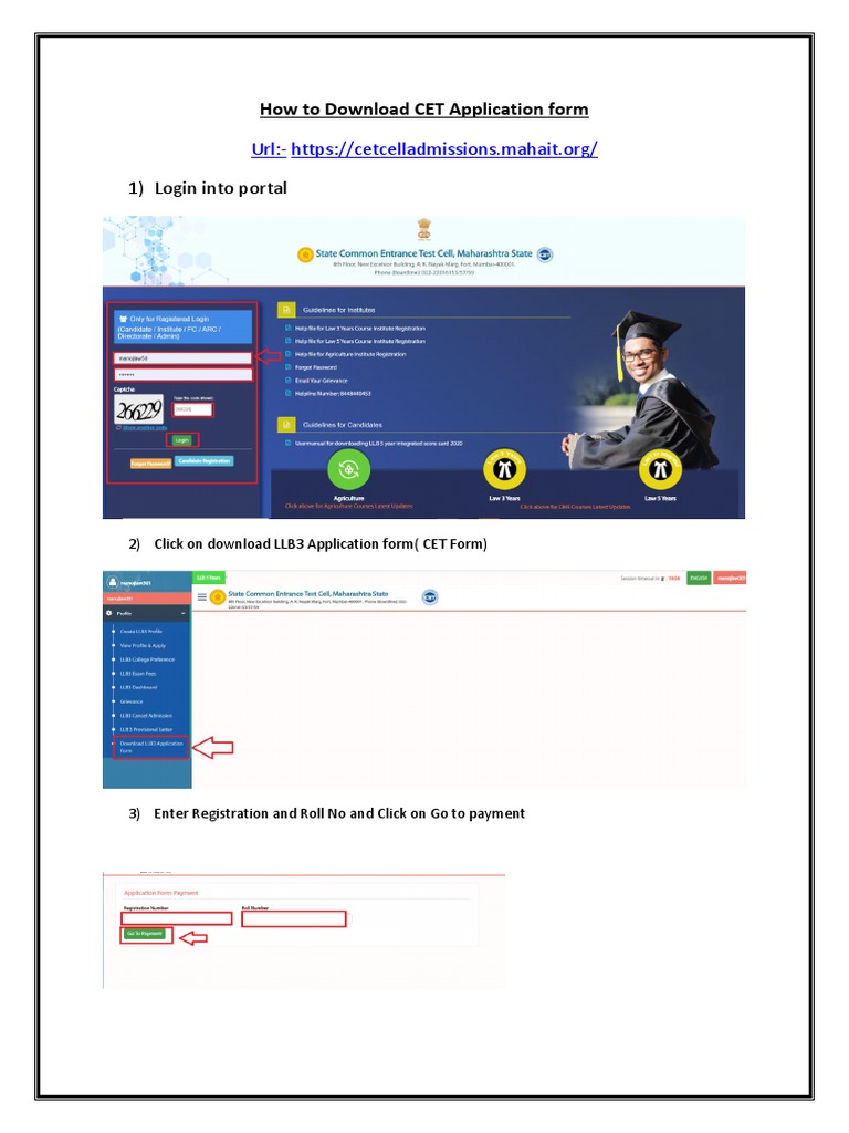 How To Download Cet llb3 Application Form | PDF