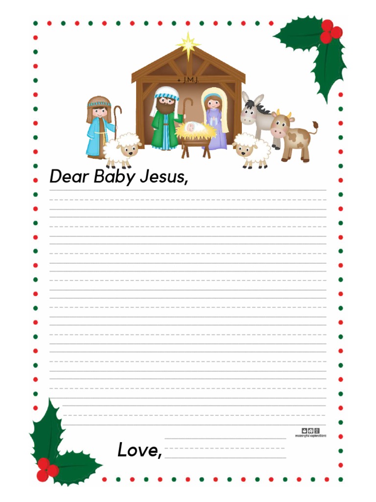 Letter To Baby Jesus Primary | PDF
