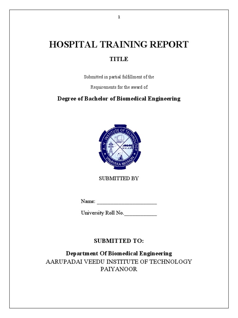 Hospital Training Report New | Download Free PDF | Intensive Care Unit ...