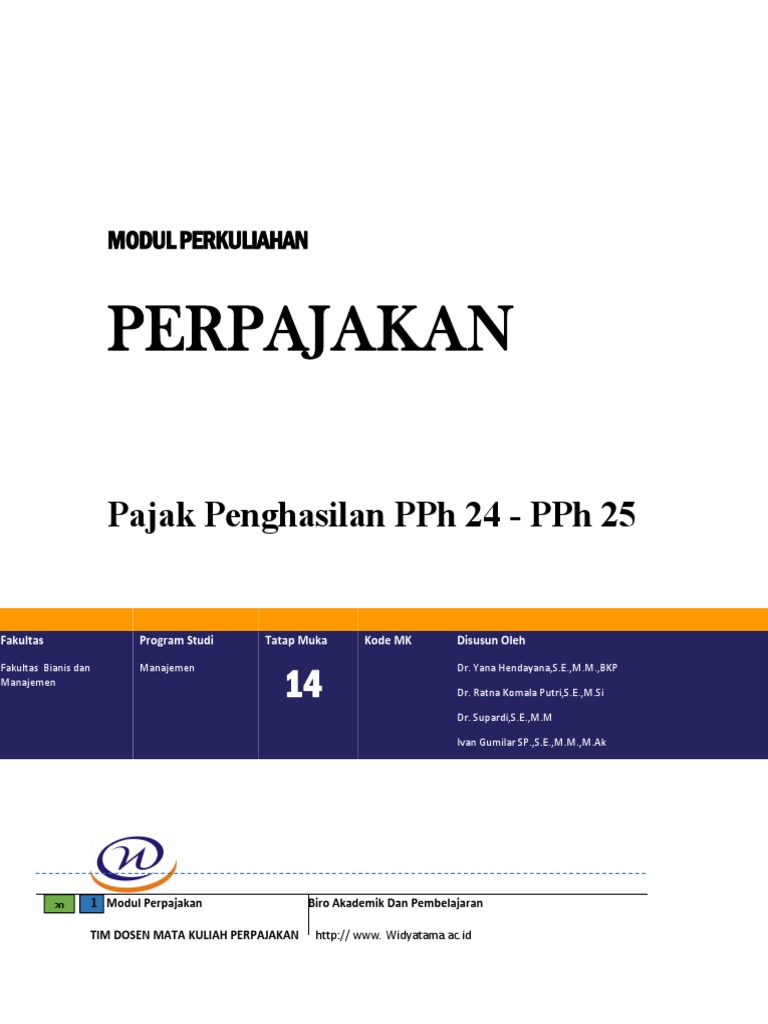 Modul Pajak Penghasilan PPh 24-25 | PDF