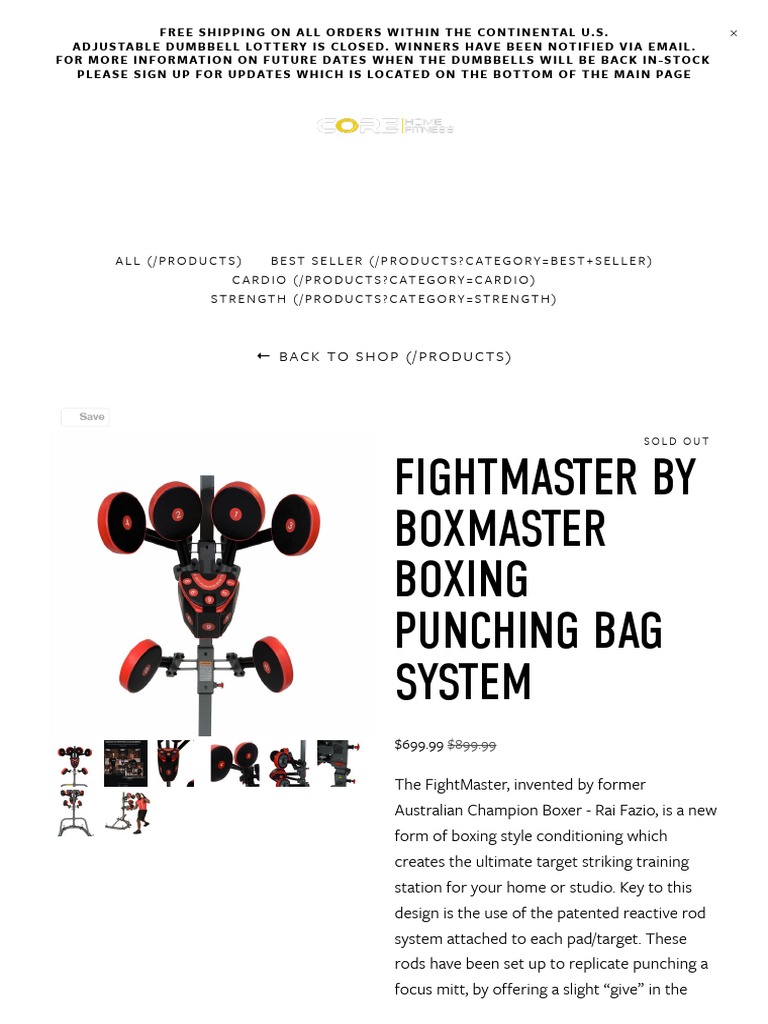 Fightmaster by Boxmaster Boxing Punching Bag System: Back To Shop ...