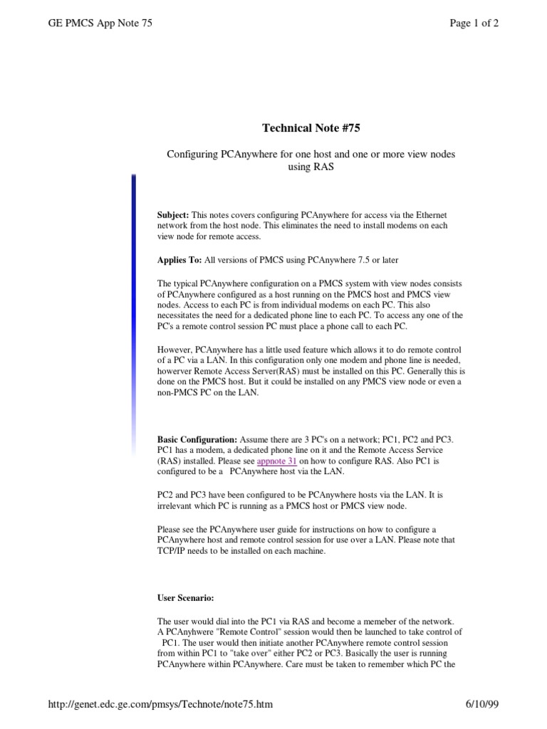 Technical Note #75: GE PMCS App Note 75 Page 1 of 2 | PDF | Node ...