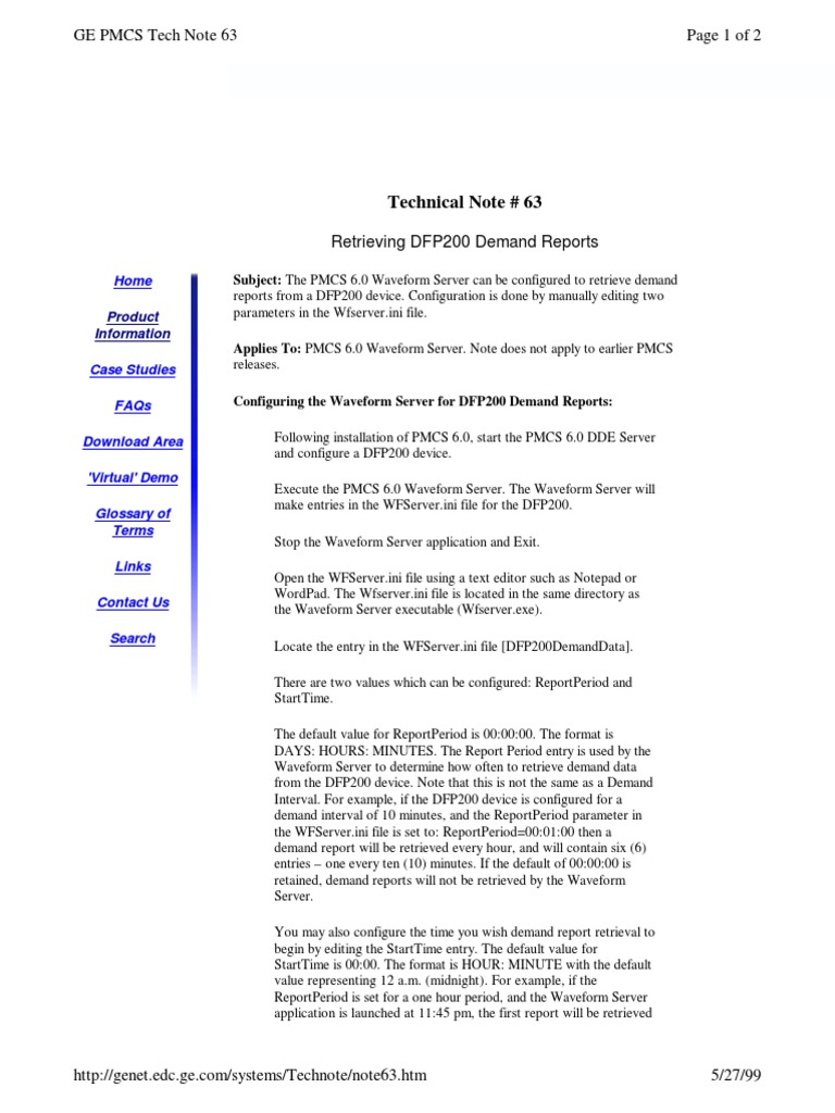 Technical Note # 63: GE PMCS Tech Note 63 Page 1 of 2 | PDF | Server ...