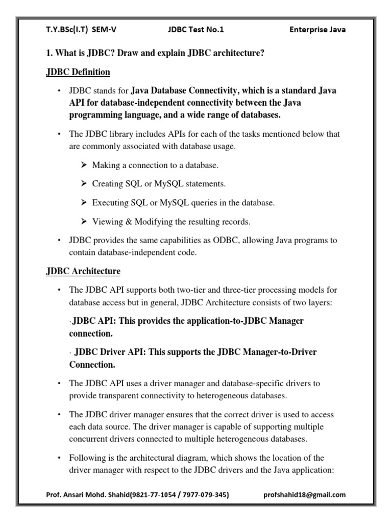 JDBC Part1 | PDF | Software Engineering | Computer Data