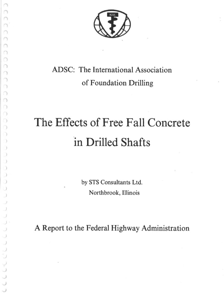 ADSC Effects of Free Fall Concrete in Drilled Shafts PDF | PDF