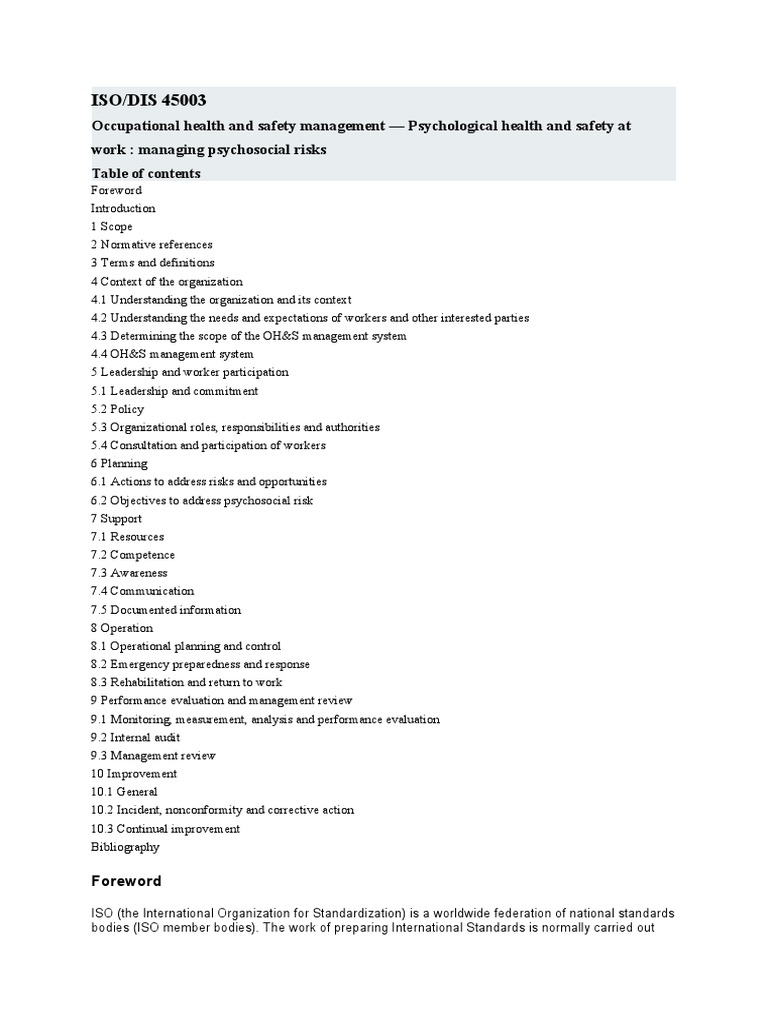 Iso Dis 45003-Info | PDF | Occupational Safety And Health ...