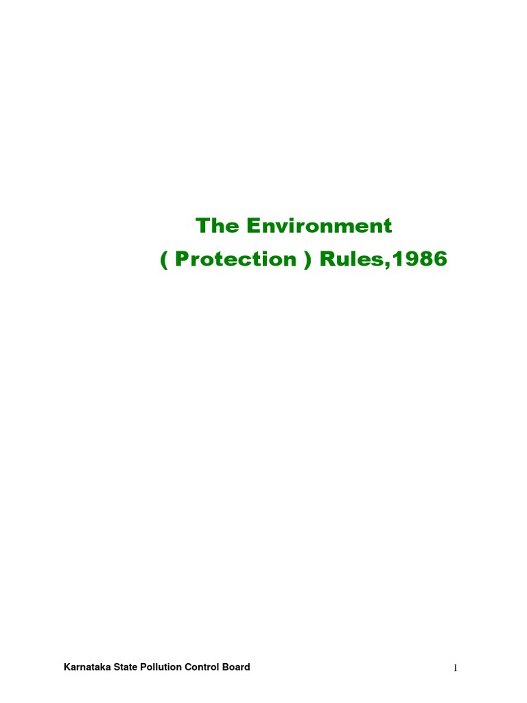 The Environment (Protection) Rules, 1986 (PDFDrive) | PDF | Natural ...