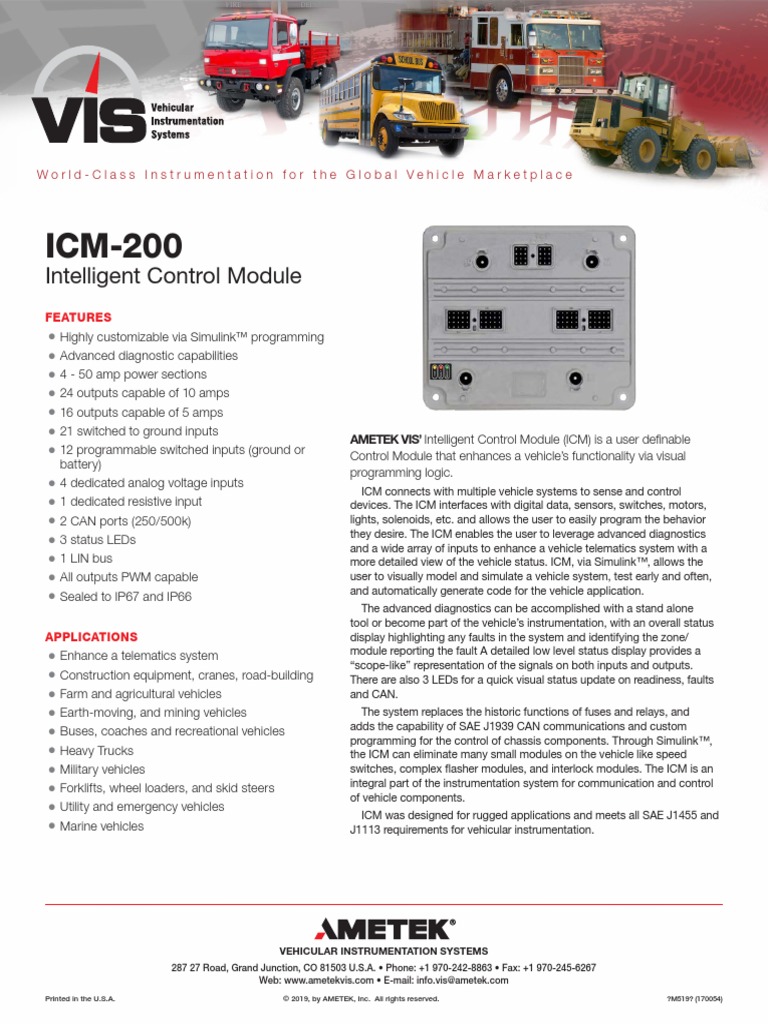 Intelligent Control Module: World-Class Instrumentation For The Global ...