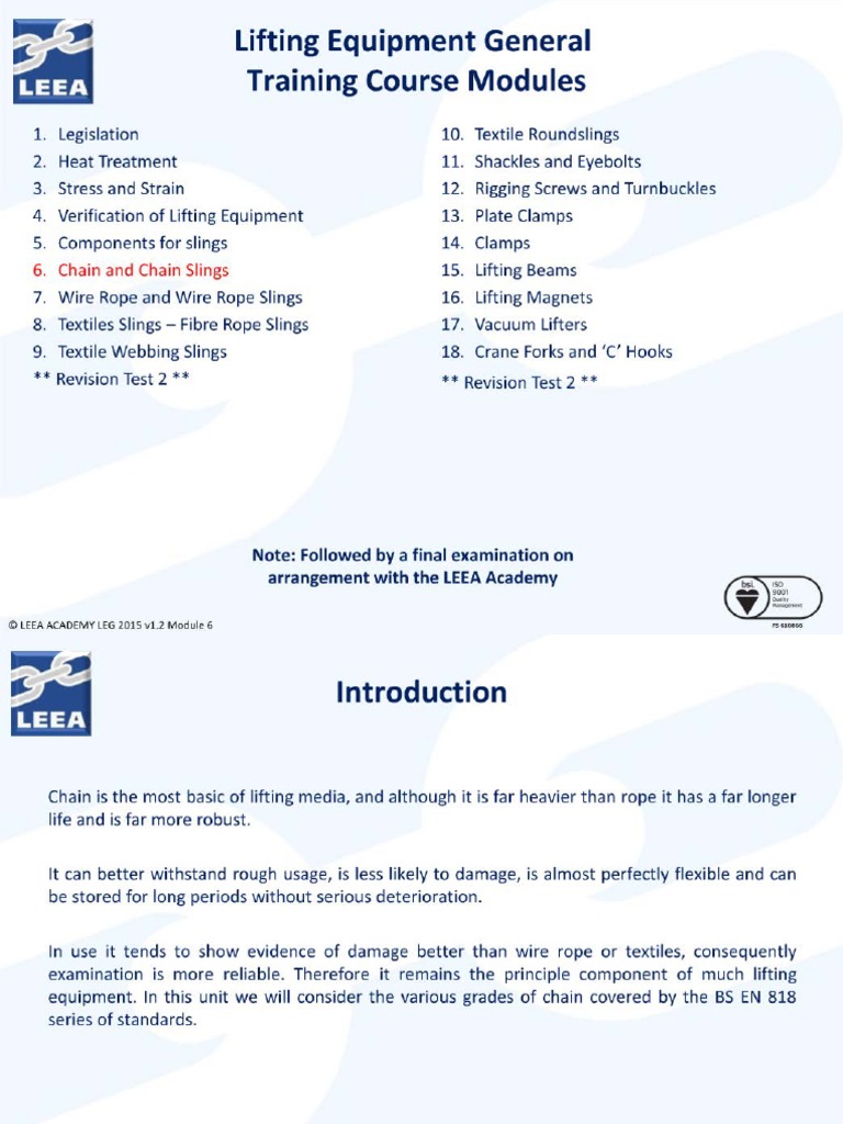 6 - Chain and Chain Slings | PDF