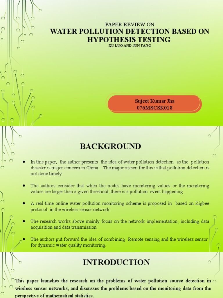 Water Pollution Detection Based On Hypothesis Testing | PDF ...