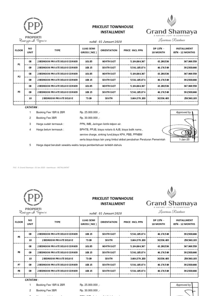 Grand Shamaya - 01 Jan 2020 - Townhouse - INSTALLMENT | PDF | Services ...