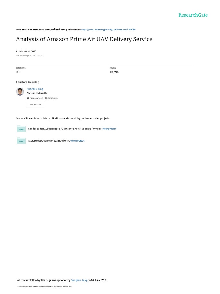 Amazon Prime Air UAV Delivery Analysis | PDF | Unmanned Aerial Vehicle ...