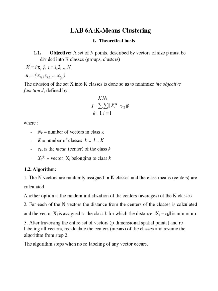 LAB 6A:K-Means Clustering | PDF | Cluster Analysis | Data Mining