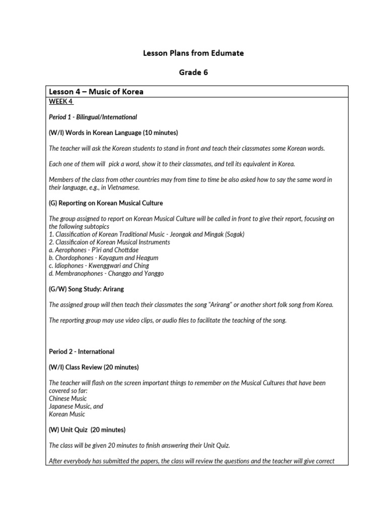 Part 15 Grade 6 Edumate Music of S. Korea | PDF | Foreign Language Studies
