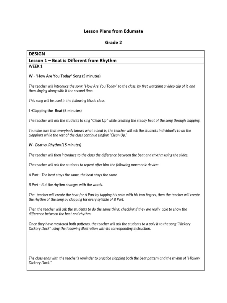 Part 2 Grade 2 Beat Is Different From Rhythm | PDF | Rhythm ...