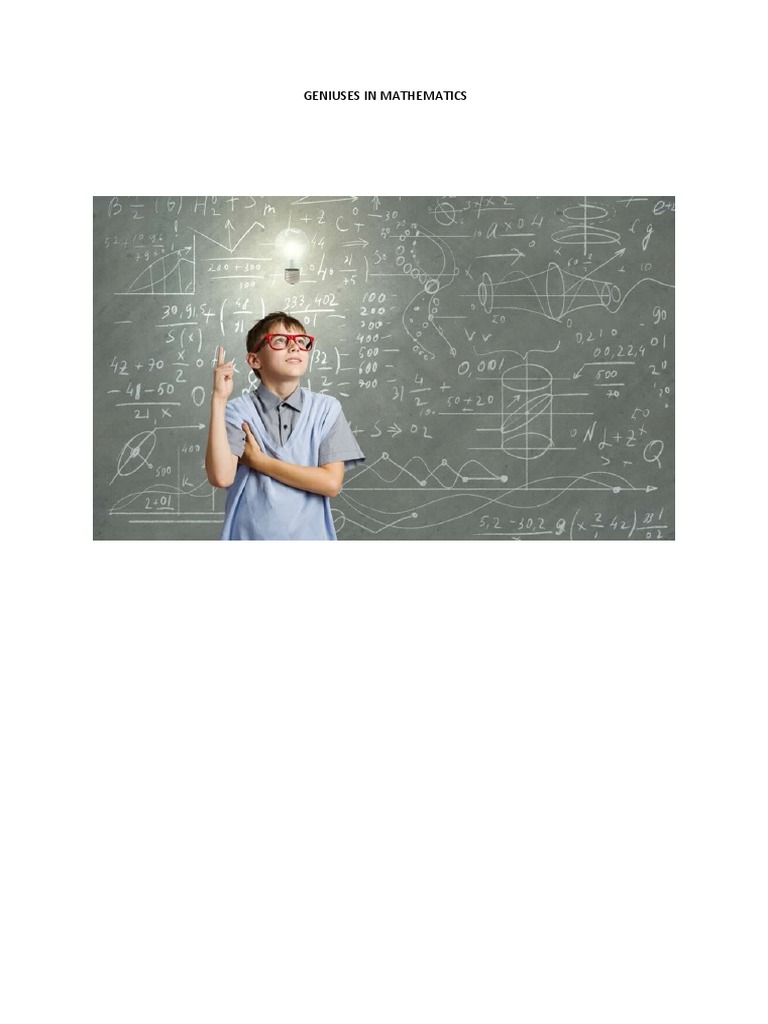 Geniuses in Mathematics | PDF | Numbers | Mathematical Concepts