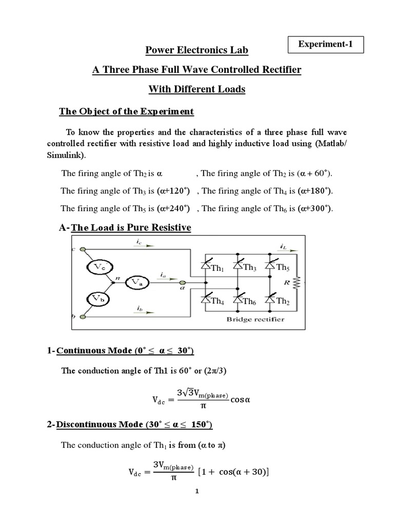 Three-Phase Controlled Rectifier Study | PDF | Rectifier | Power ...