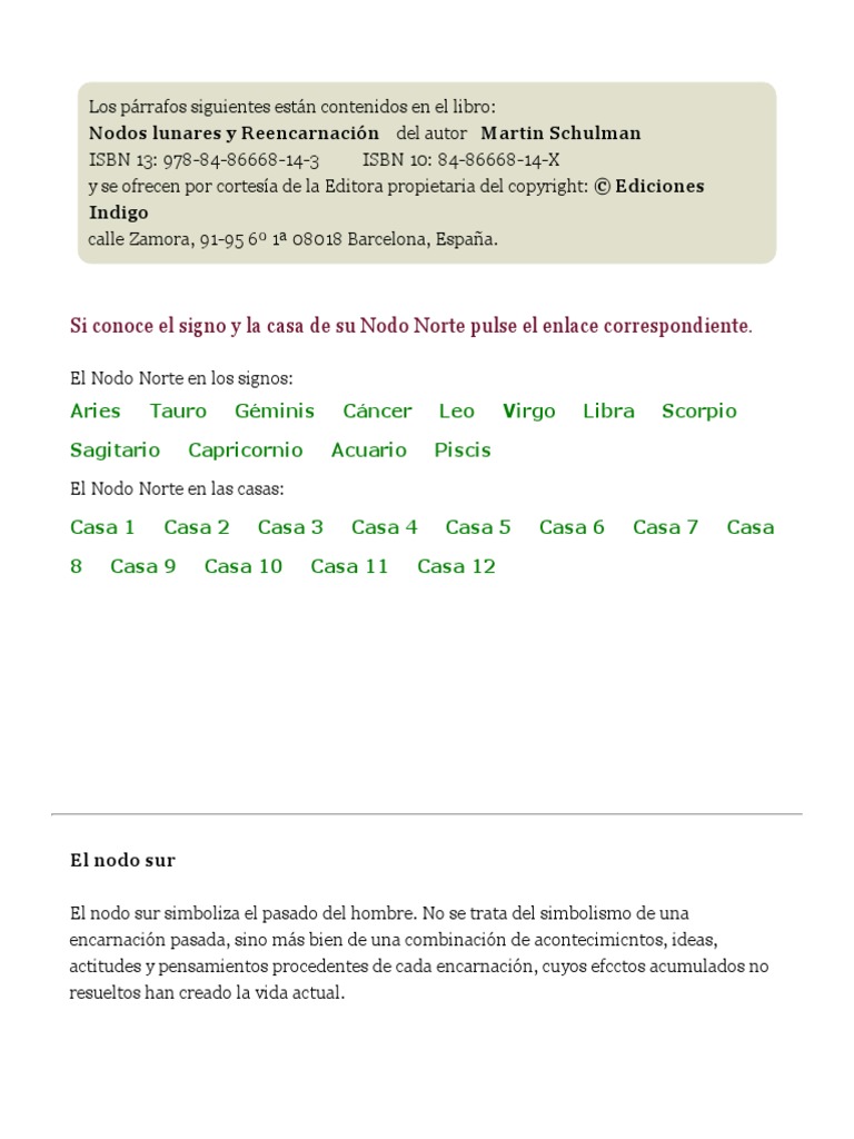Astrología - Nodo Norte en Signos y Casas | PDF | Vida | Karma