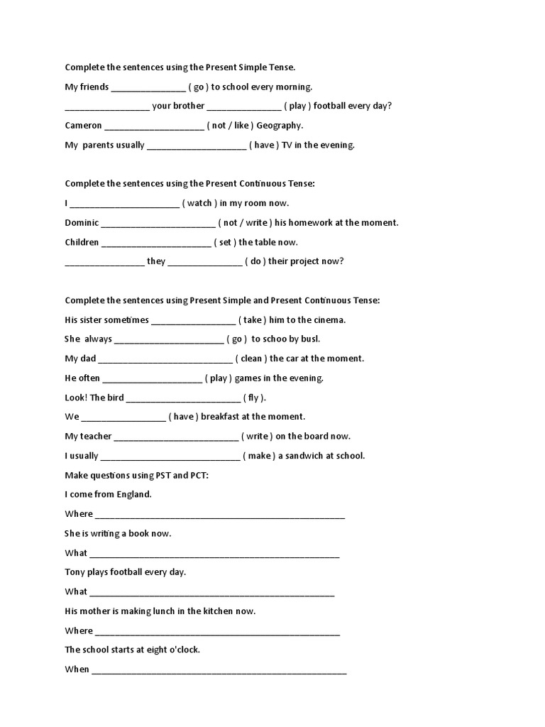 Present Simple Tense | PDF | Grammar | Linguistics