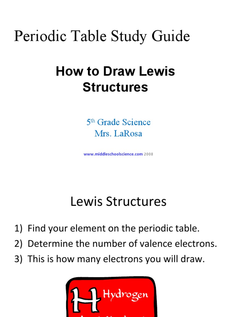 Periodic Table Study Guide: How To Draw Lewis Structures | PDF ...