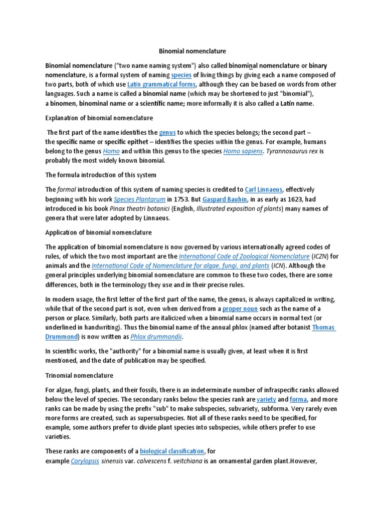 Species Latin Grammatical Forms | PDF | Biological Nomenclature ...