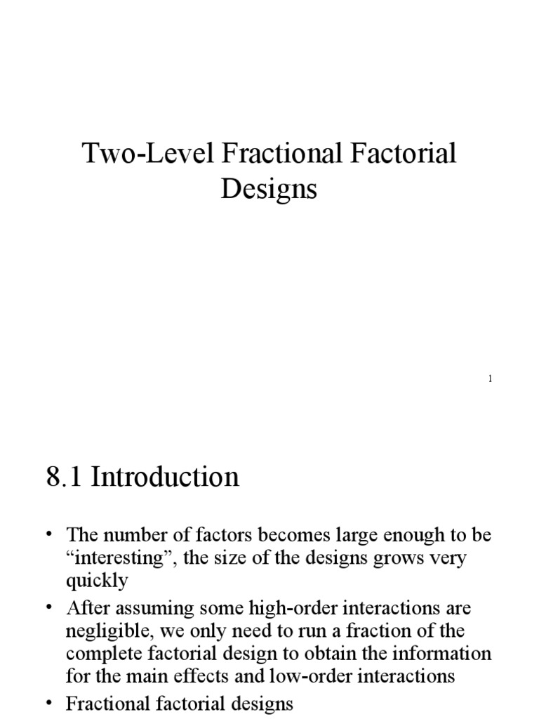 Two Level Fractional Factorial Designs Pdf Quantitative Research Research Methods
