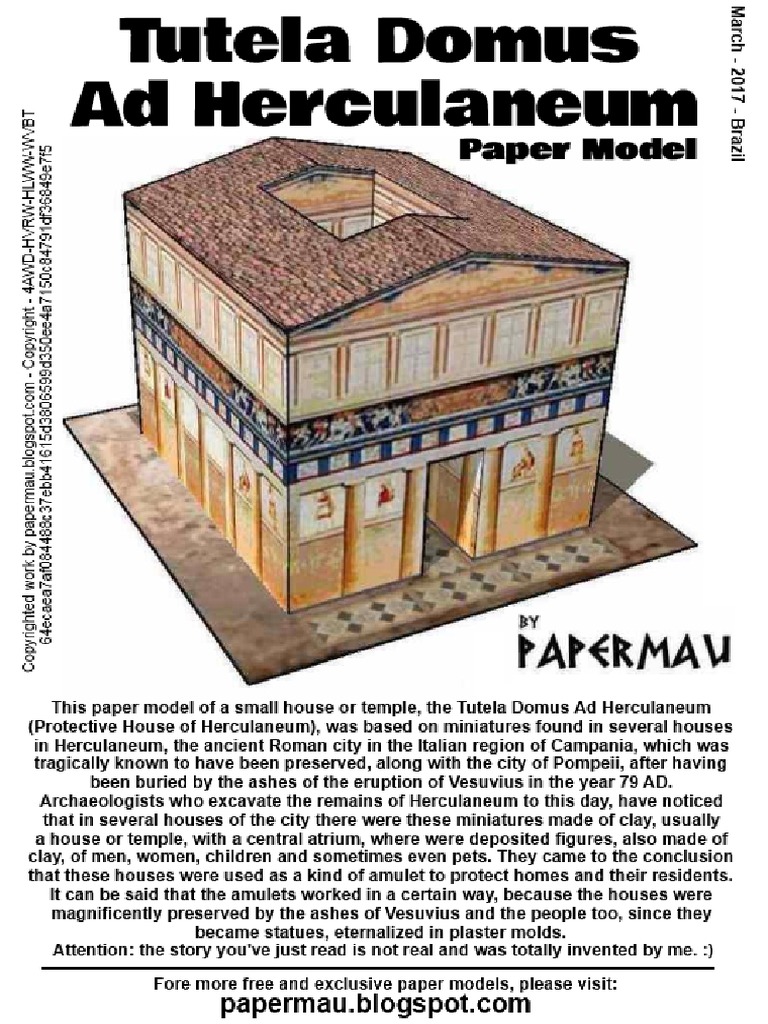 Tutela Domus Ad Herculaneum Paper Model by Papermau 2017 A3 PDF | PDF