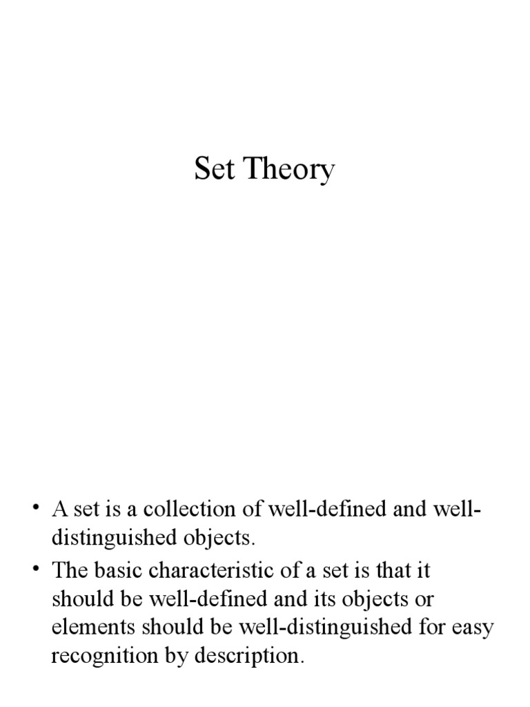 Set Theory | PDF | Set (Mathematics) | Mathematical Logic