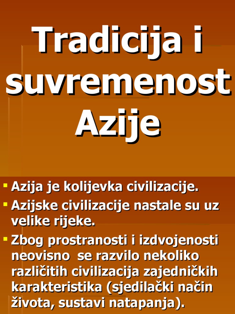 Tradicija I Suvremenost Azije | PDF