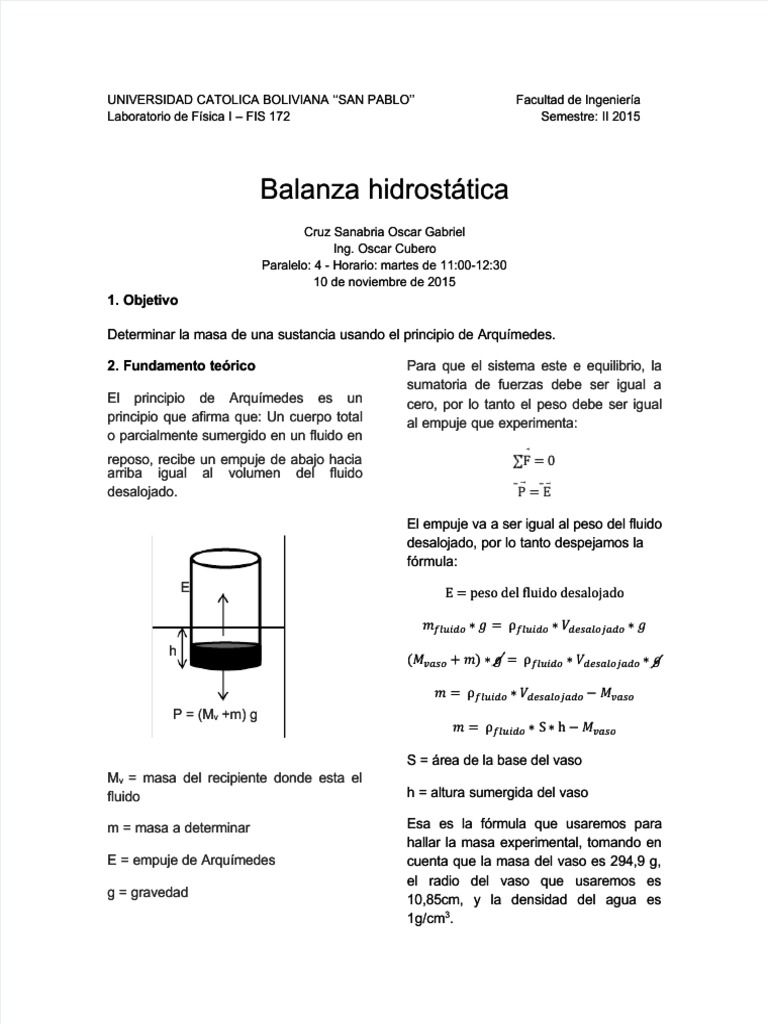 PDF Balanza Hidrostatica DL - PDF | PDF | Ciencias fisicas | Cantidades ...