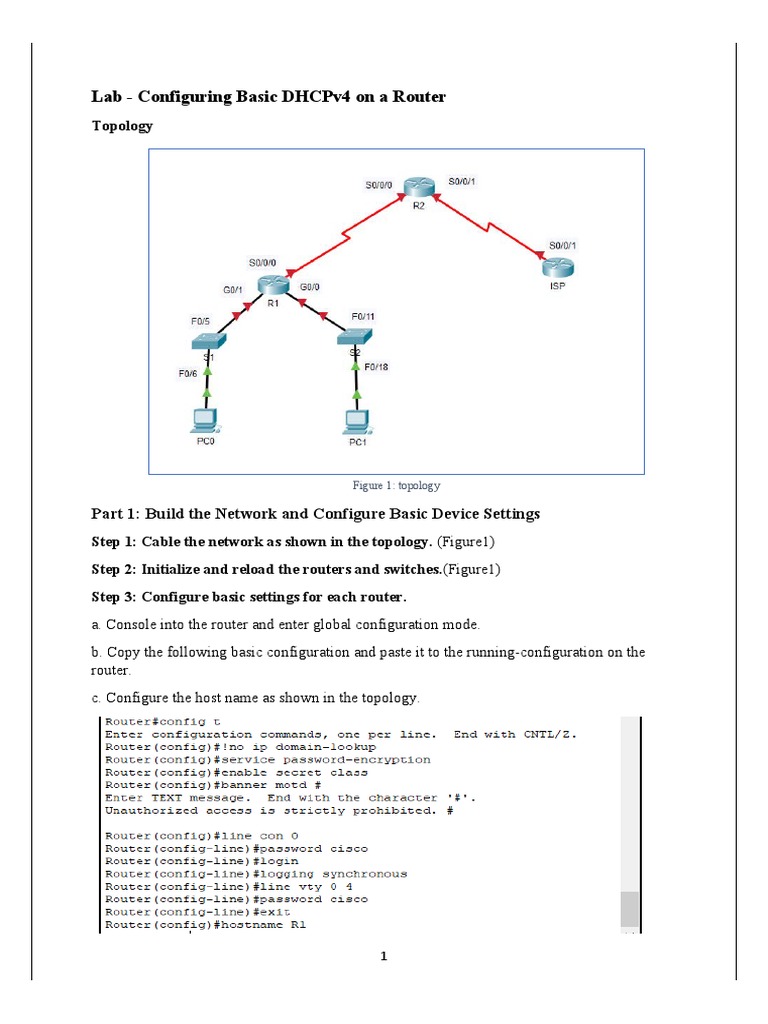 T1-Configuring Basic DHCPv4 Mannai Karim | PDF | Router (Computing) | Wide Area Network