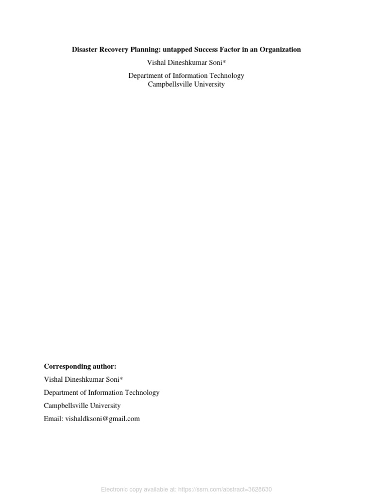 Essential Disaster Recovery Planning Guide | PDF | Disaster Recovery ...