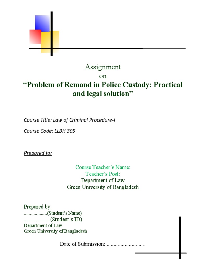 Sample Assignment | PDF | Remand (Detention) | Arrest