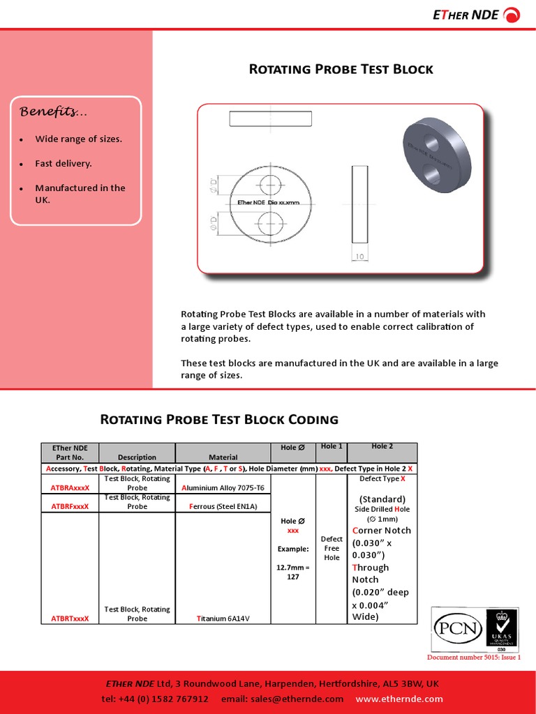 Rotating Probe Test Block: Benefits.. | PDF | Industrial Processes ...