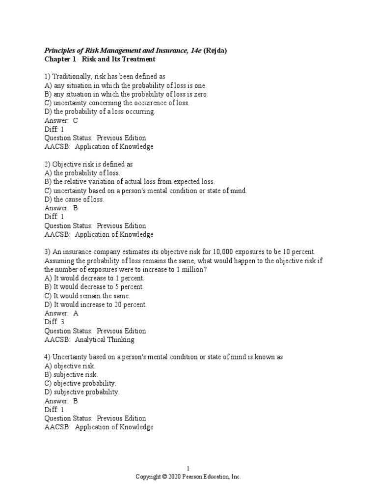 Chapter 1 Risk and Its Treatment: Principles of Risk Management and ...