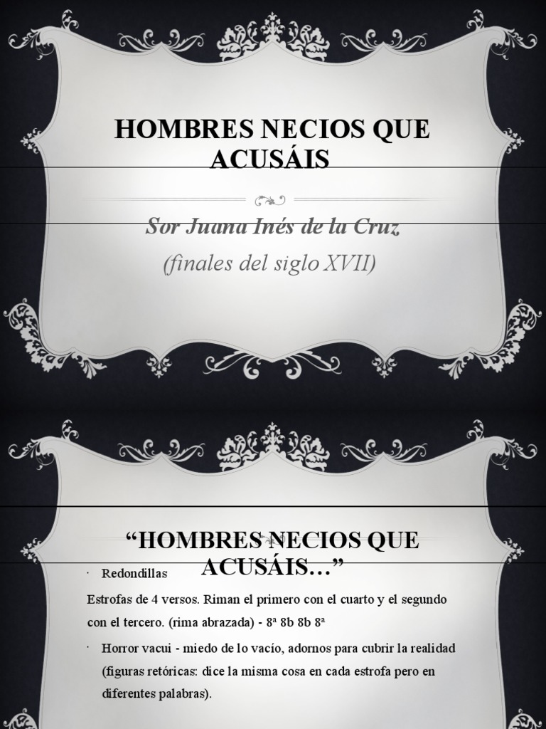 Hombres Necios Que Acusais | PDF | Amor