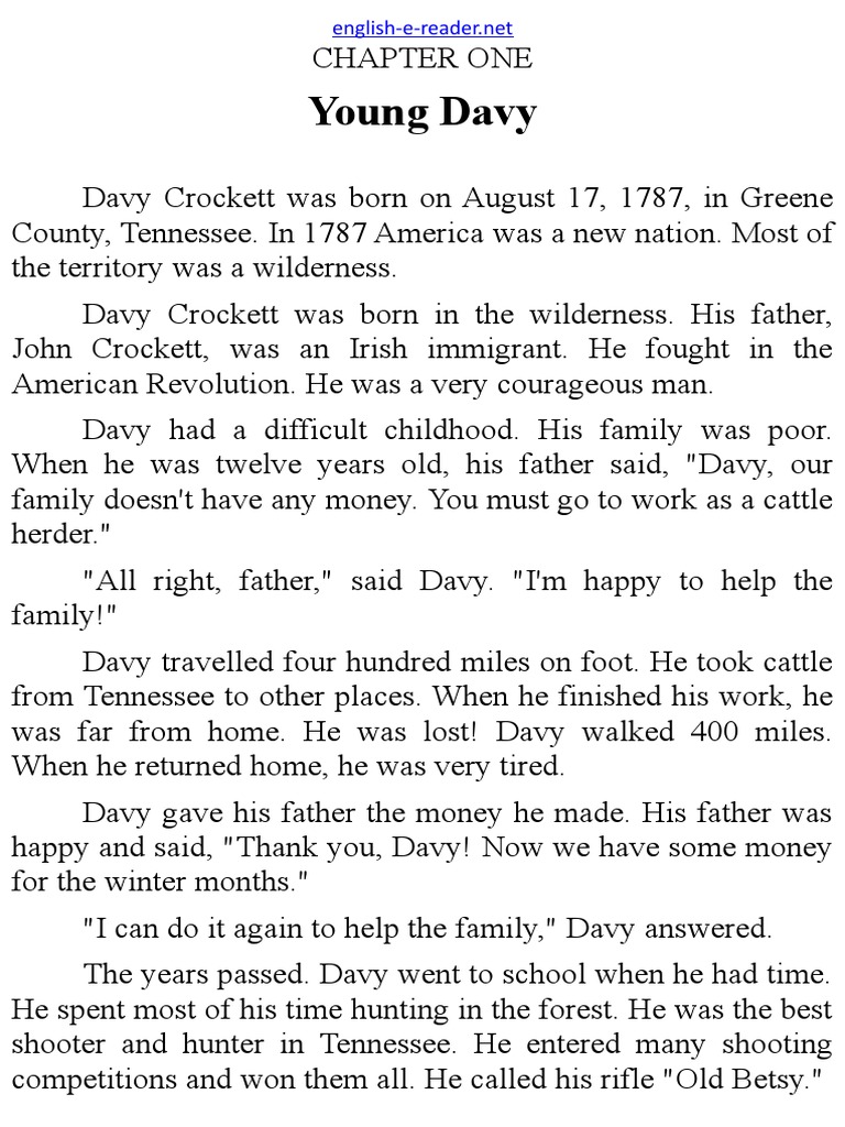 Davy Crockett's Early Life and Journey to Texas | PDF | Battle Of The ...
