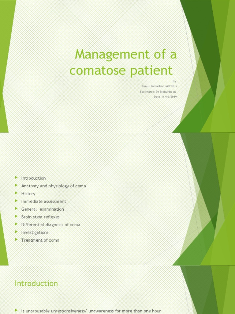 Comatose PT | PDF | Coma | Meningitis