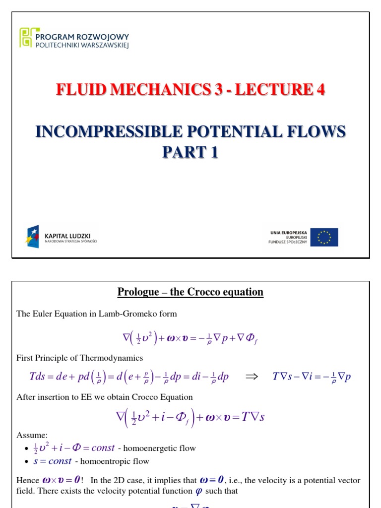 Fluid Mechanics 3 - 4: Incompressible Potential Flows | PDF | Vortices | Fluid Dynamics