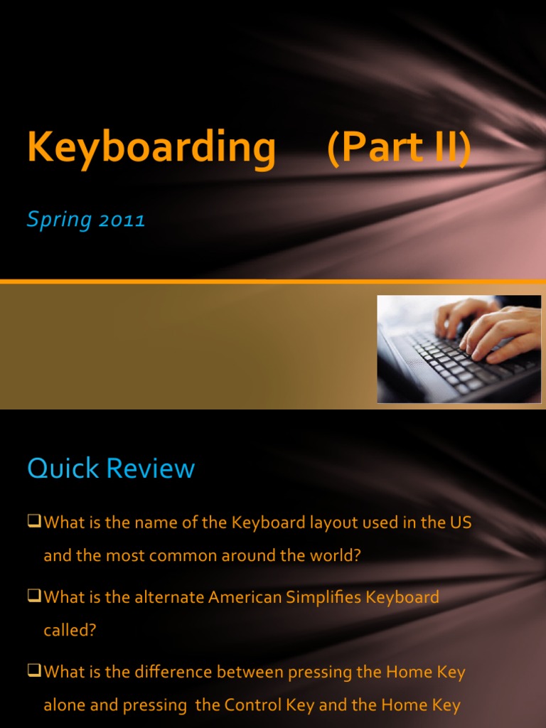 Keyboarding Basics and Techniques Guide | PDF