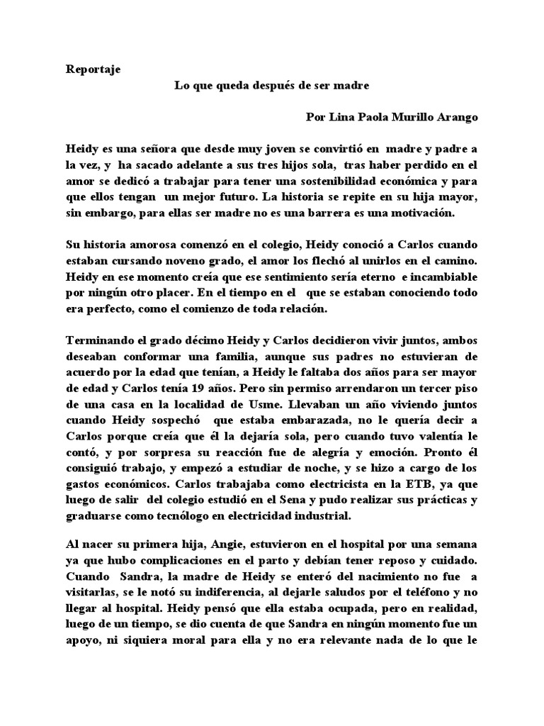 Reportaje Lina Murillo | PDF | Novela negra, policíaca y suspenso