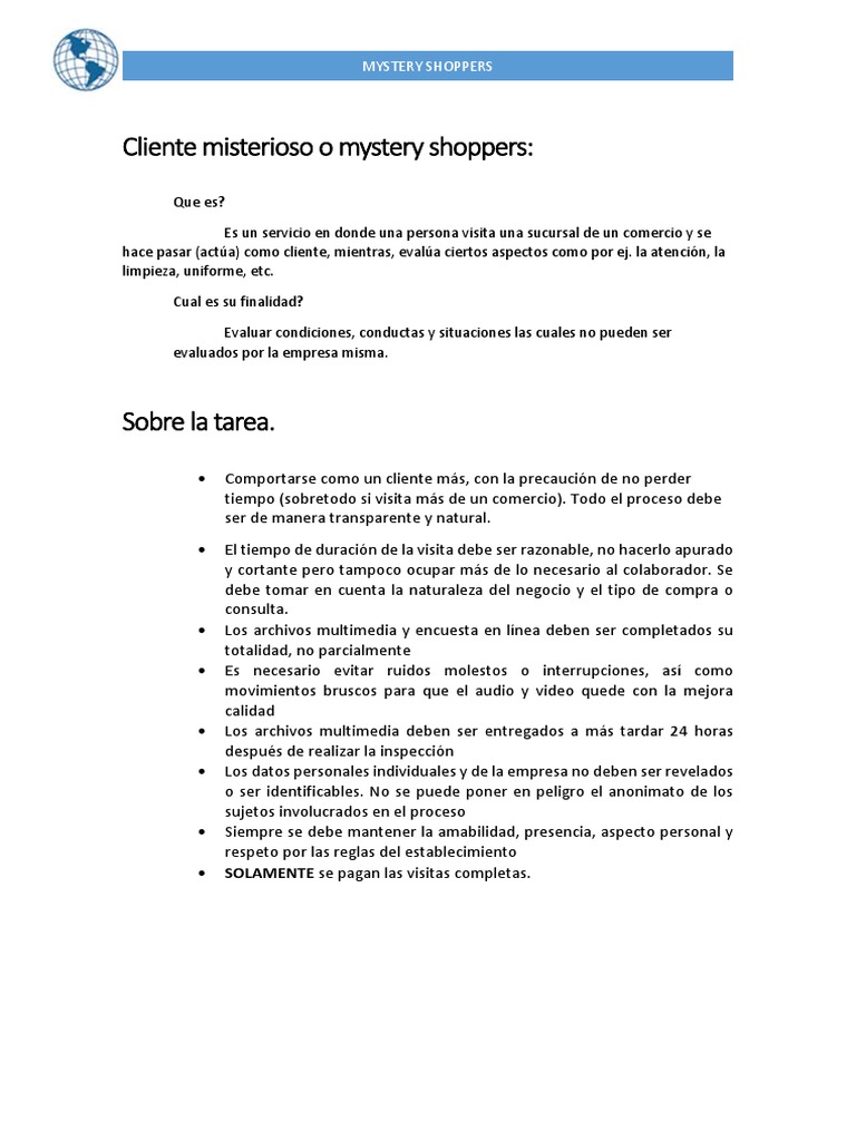 Manual Cliente Misterioso Attenza PDF | PDF | Cliente | Business