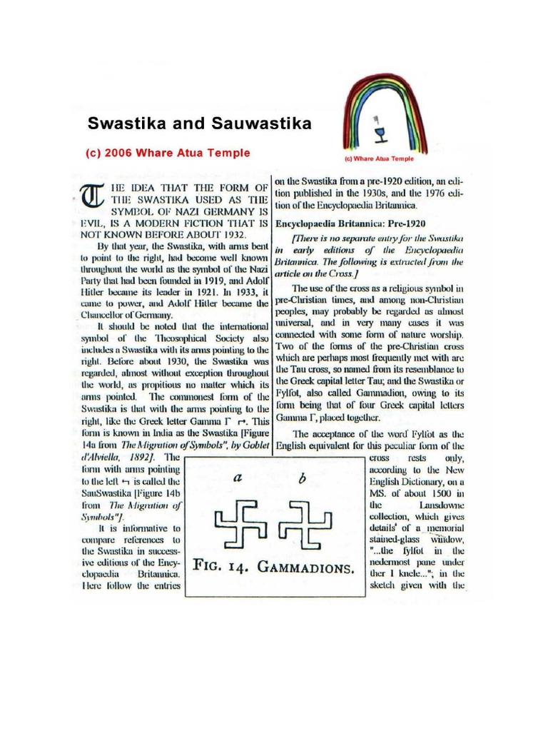 Swastika and Sauwastika: (E) Whare Atua Temple | PDF | Symbols