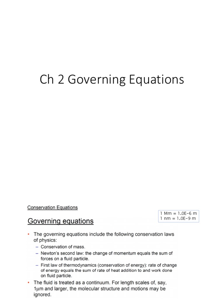 Ch3 Governing Equations | PDF | Deformation (Mechanics) | Fluid Dynamics
