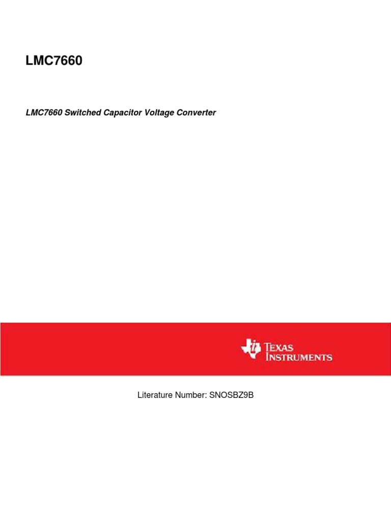 LMC7660 Switched Capacitor Voltage Converter: Literature Number ...