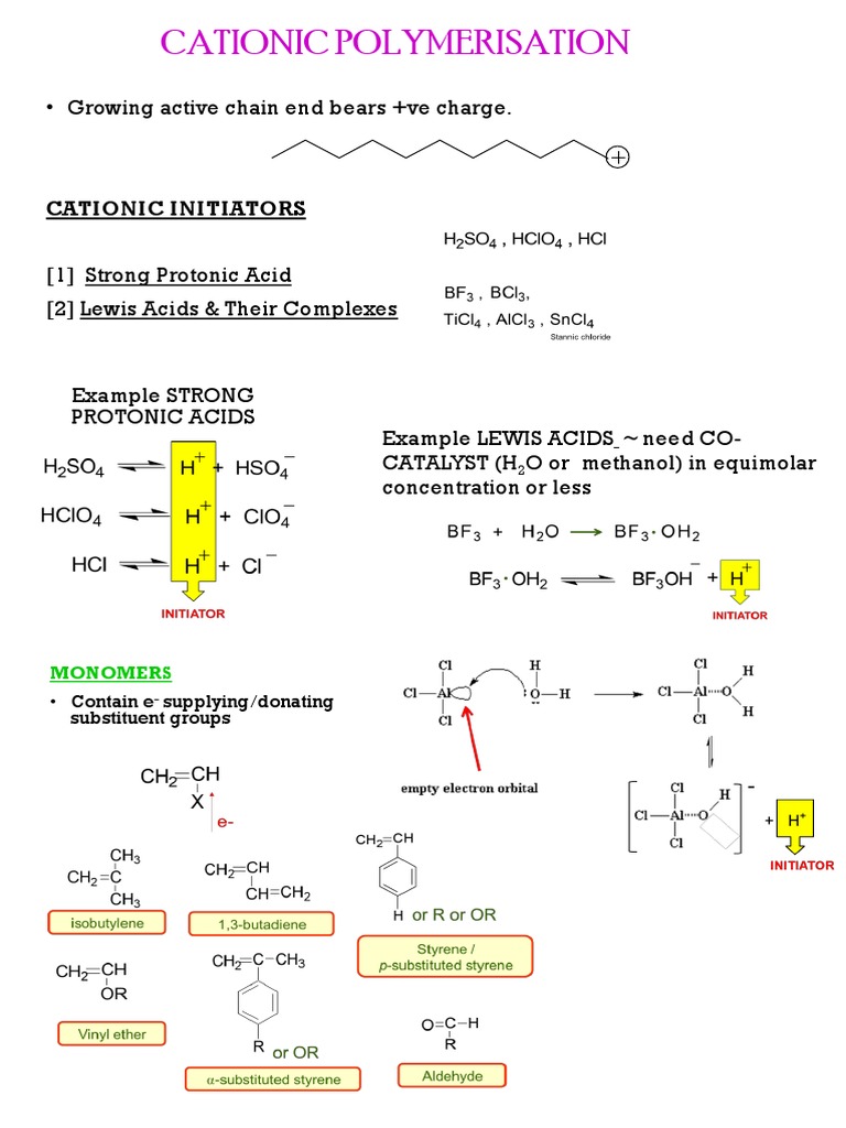 Cationic Polymerisation | PDF | Polymerization | Physical Chemistry