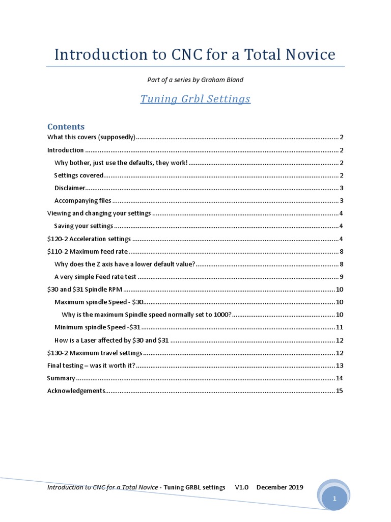 Introduction To CNC For A Total Novice - Tuning GRBL Settings | PDF ...