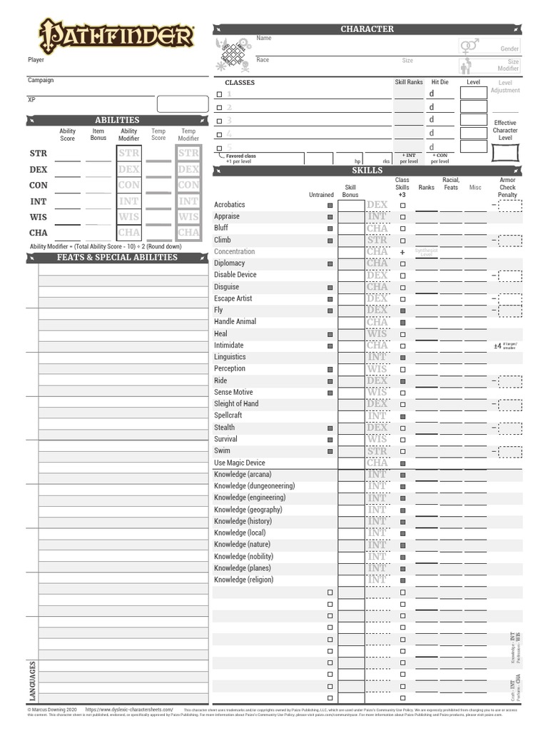 STR STR Dex Dex Con Con Int Int Wis Wis Cha Cha | PDF | Role Playing ...