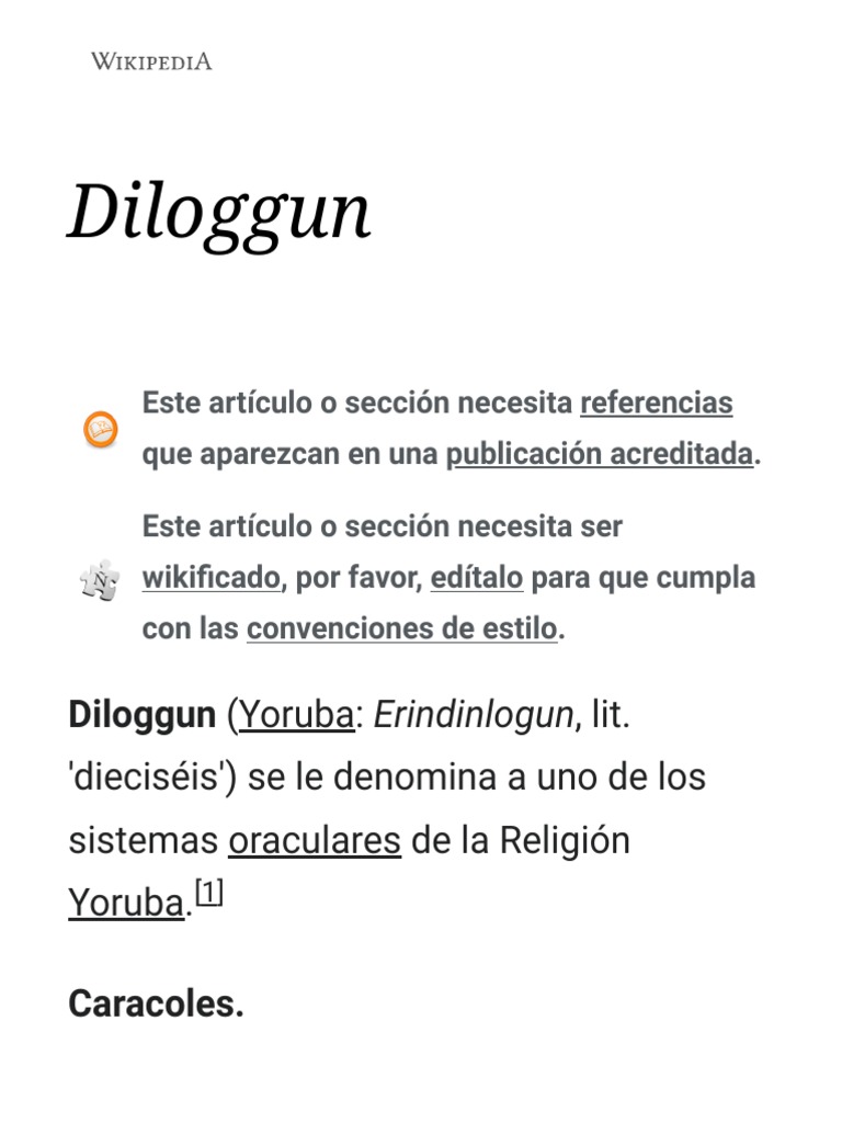 Diloggun - Wikipedia, Lped Libre PDF | PDF | Santeria | Religión étnica